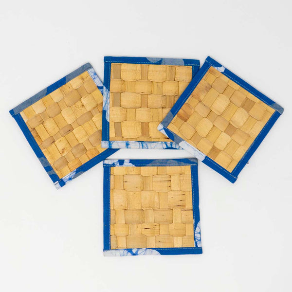 Indigo Water Hyacinth Batik Coaster Set - de Young & Legion of Honor Museum Stores